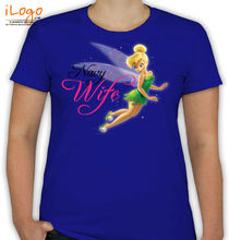 navy-wife-tenker-bell Personalized Women's Cotton T-Shirt India