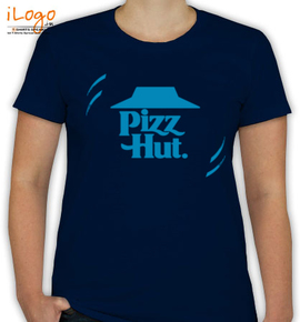 PIZZA-HUT-Blue Women's R/N T-Shirt at Best Price [Editable Design] India